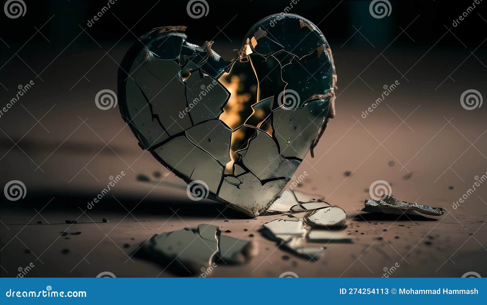 Broken Heart Object, Made with Generative AI Stock Illustration ...
