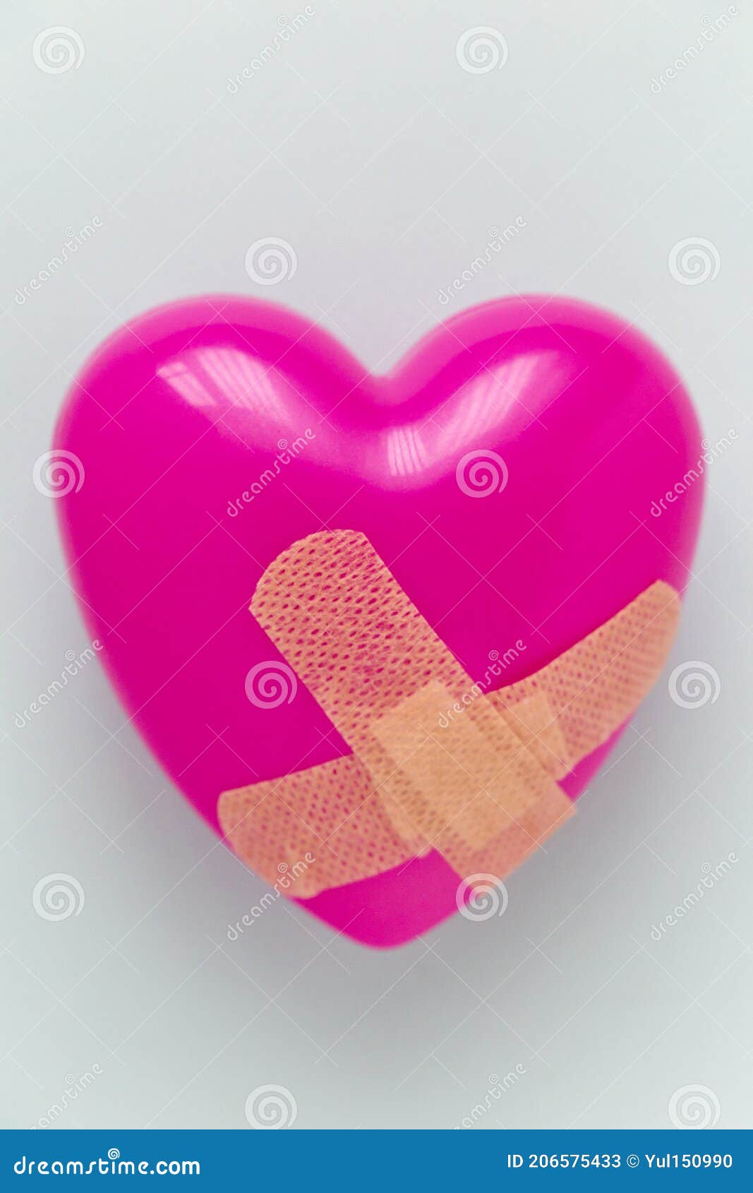 Broken Heart Patched with a Patch. Stock Image - Image of bandage, love ...