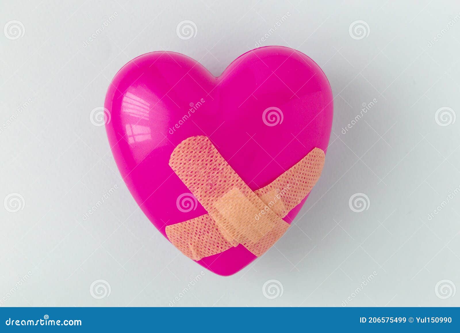 Broken Heart Patched with a Patch. Stock Image - Image of broken ...