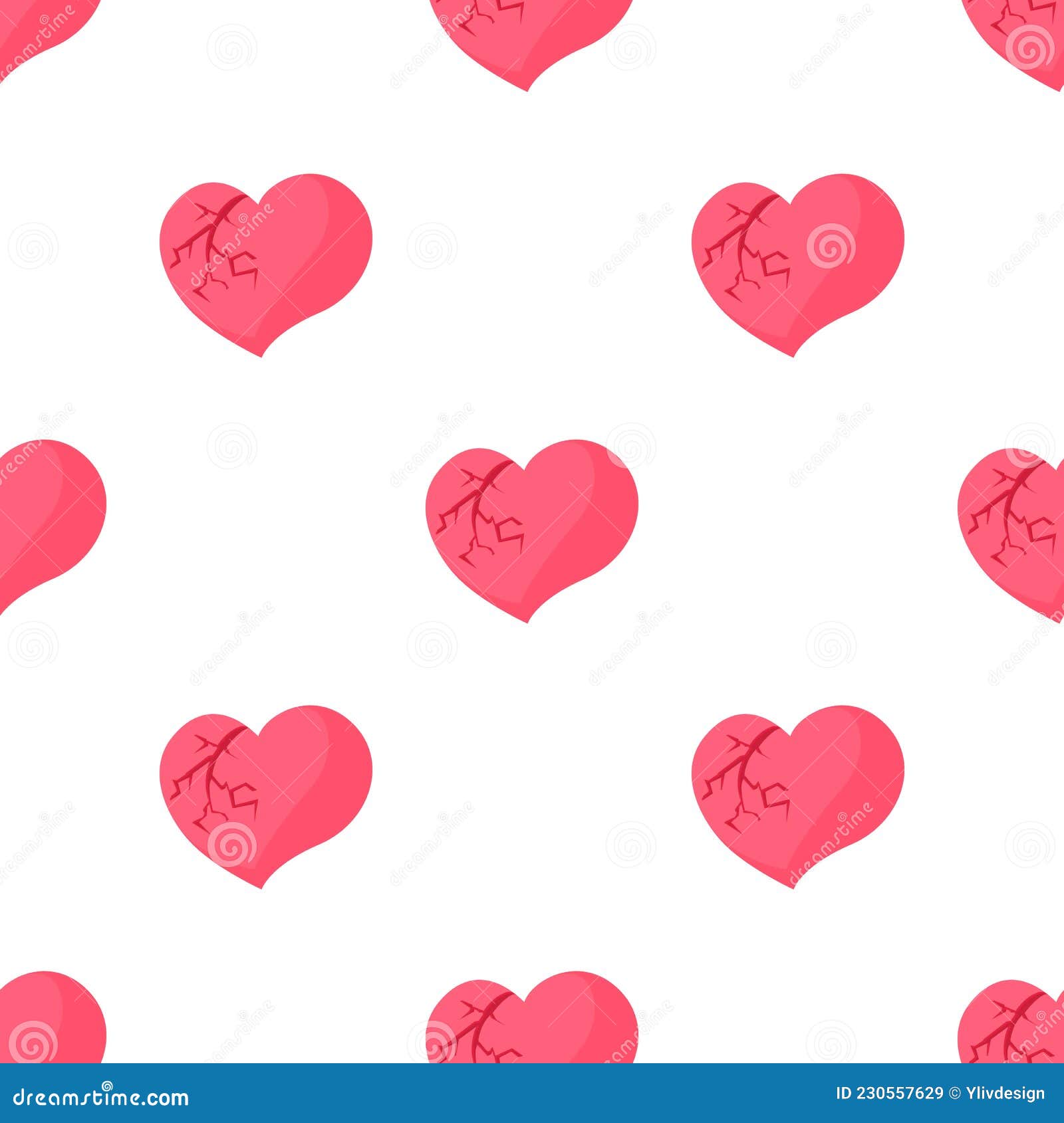Broken Heart Pattern Seamless Vector Stock Vector - Illustration of ...