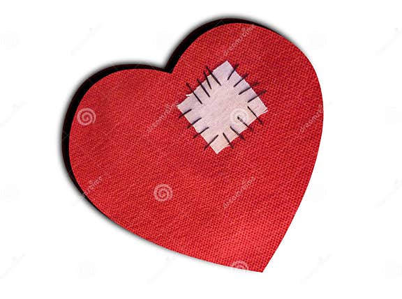 Broken Heart Repaired - Isolated on White Stock Image - Image of ...