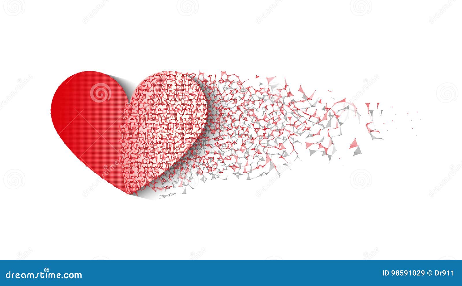 Broken heart with shadow stock vector. Illustration of design - 98591029