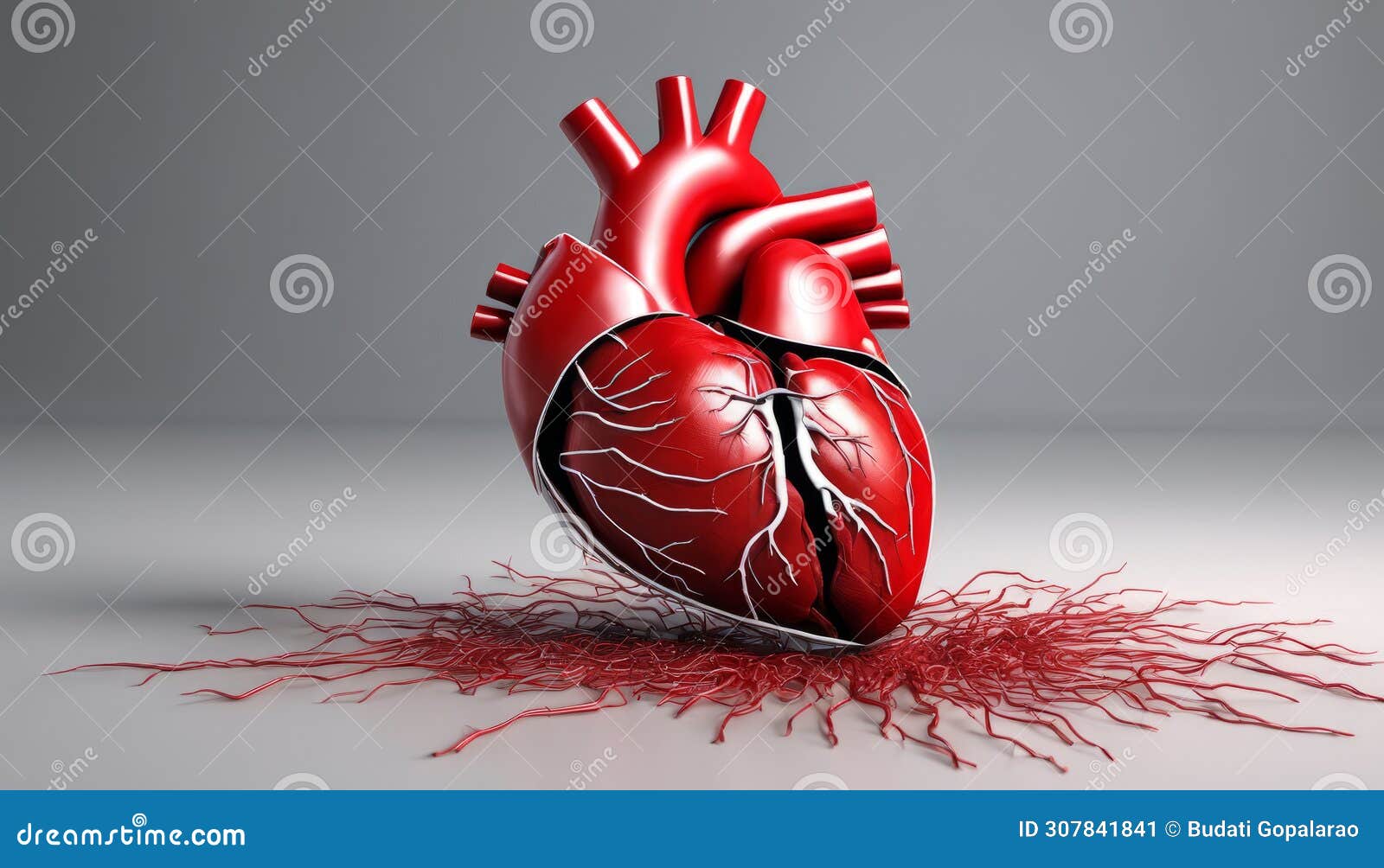 Broken Heart with Shattered Veins, Symbolizing Emotional Turmoil Stock ...