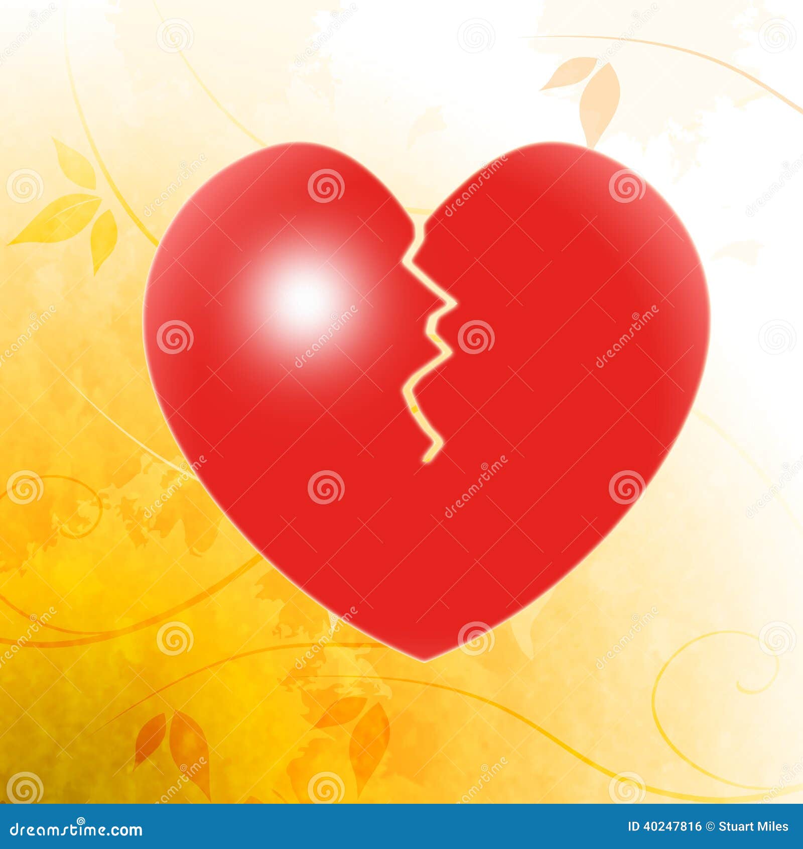 Broken Heart Shows Unhappy Couple or Stock Illustration - Illustration ...