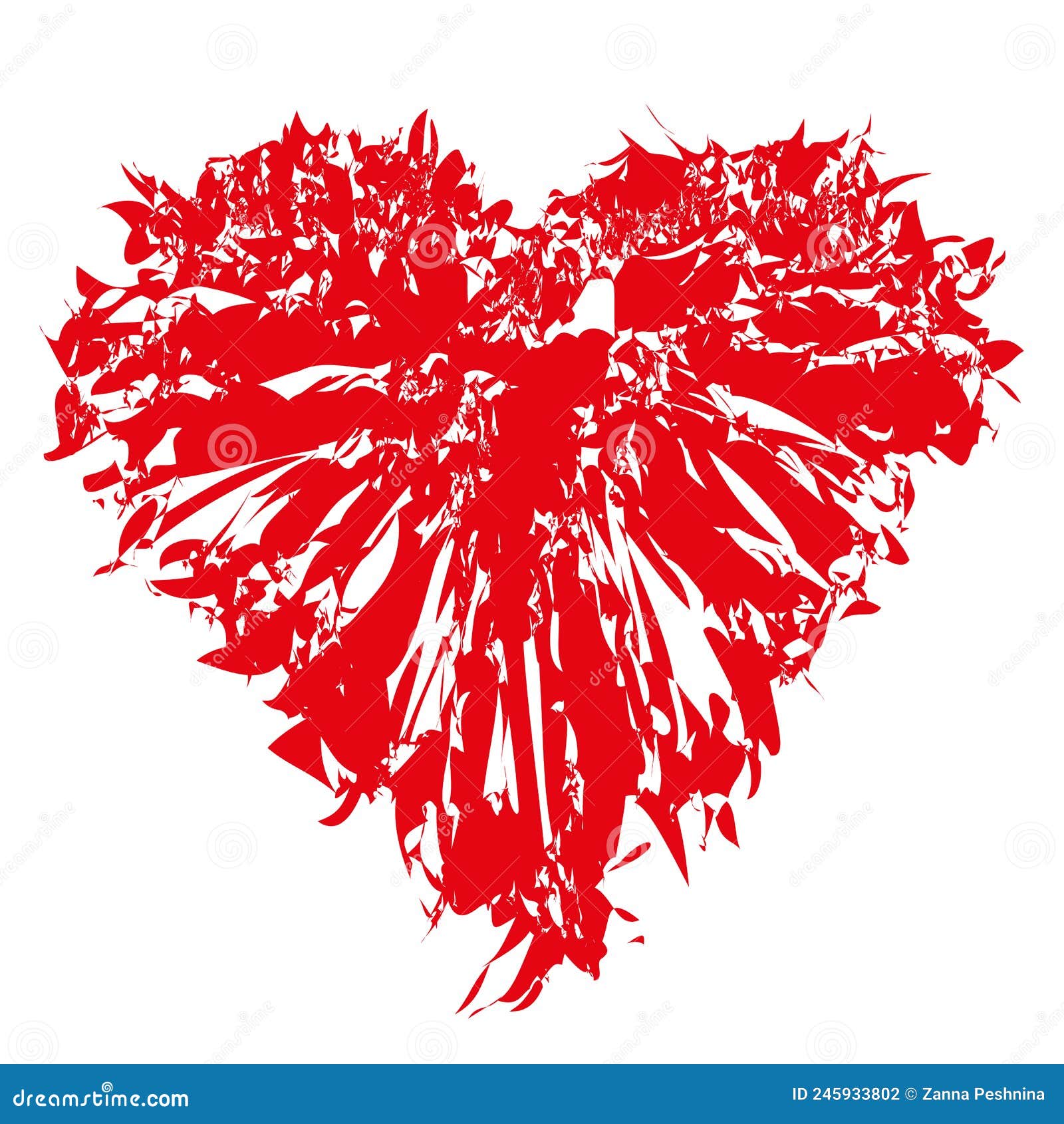 Broken Heart, Small Pieces, Particles. Abstract Vector Illustration ...