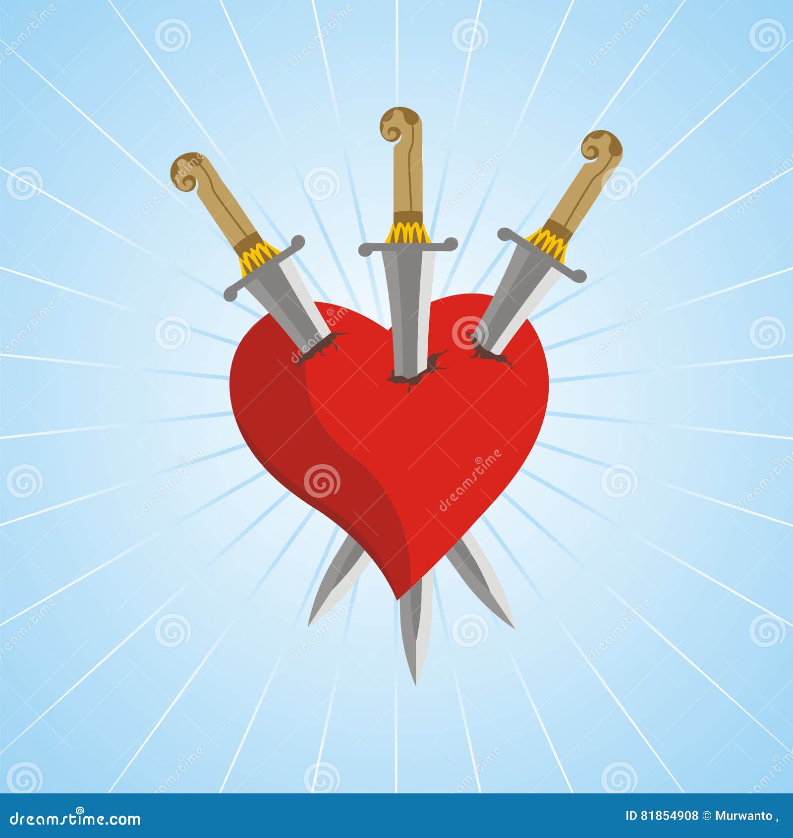 Love Hurt stock vector. Illustration of heart, sadness - 81854908