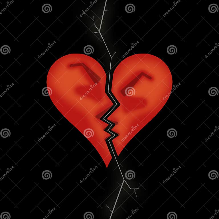 Broken heart stock illustration. Illustration of arguing - 34864899