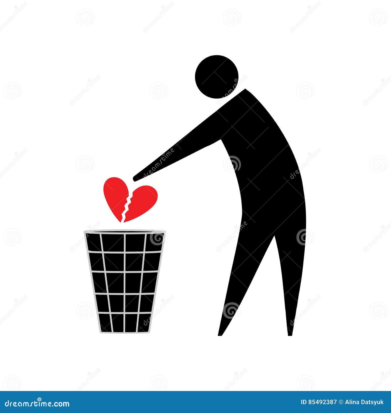 Broken Heart. Unrequited Love. Stock Illustration - Illustration of ...