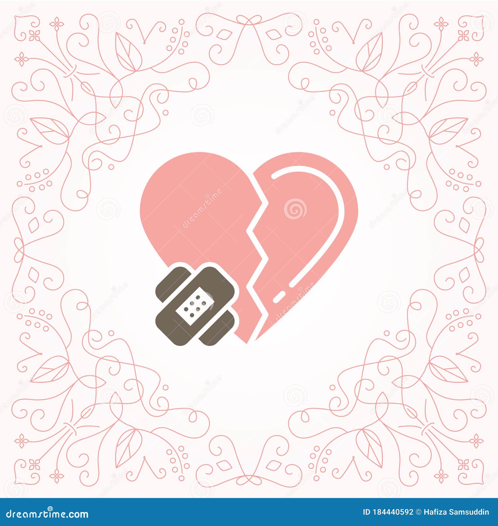Broken Heart. Vector Illustration Decorative Background Design Stock ...