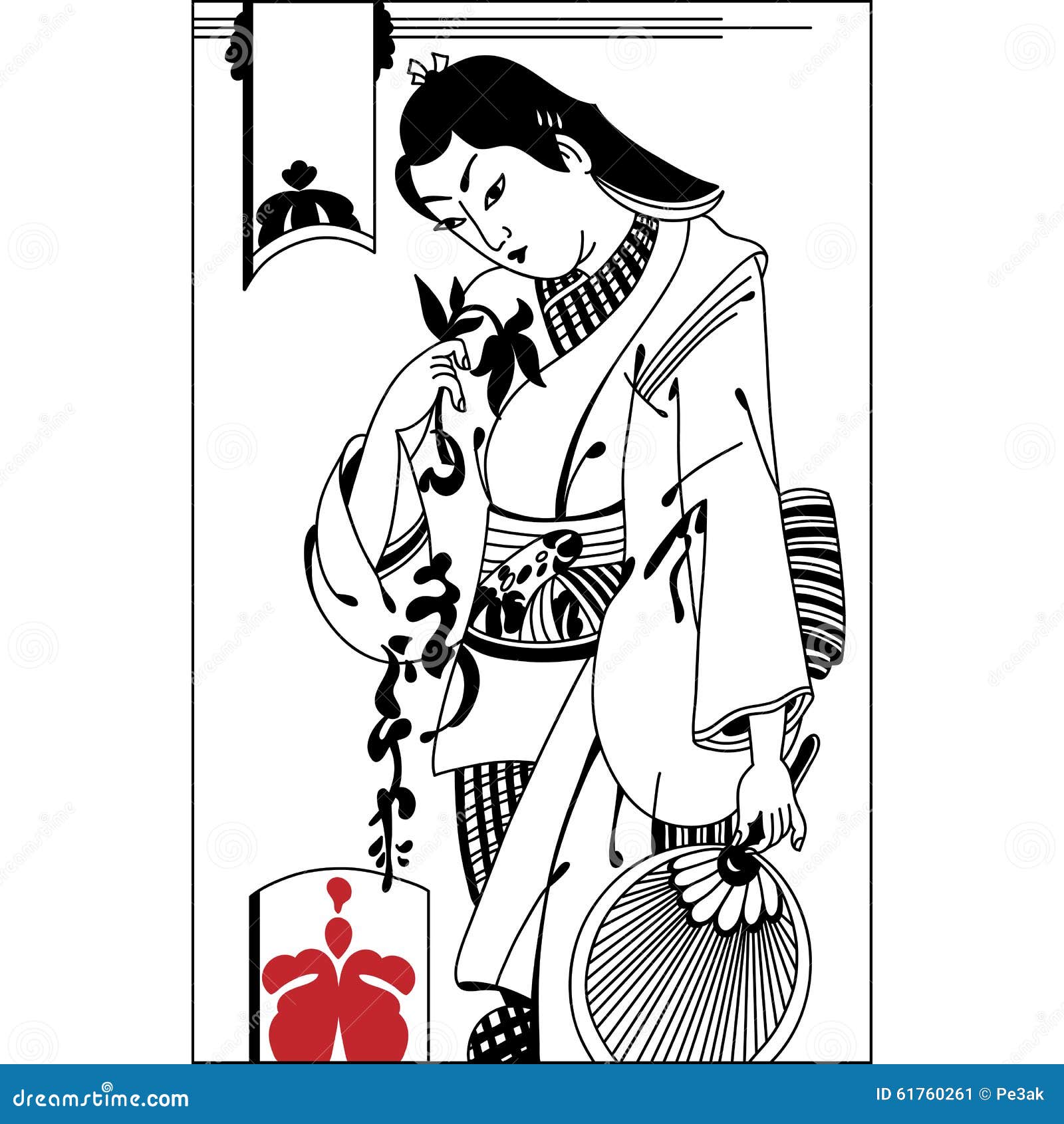 Broken Heart. the Vector Illustration of Sad Samurai Stock Vector ...