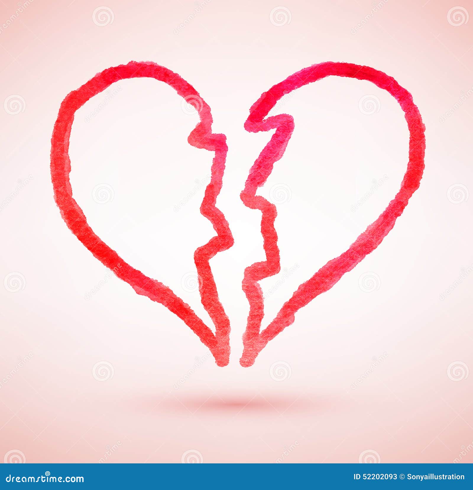 Broken Heart. Vector Sketch Stock Vector - Illustration of backdrop ...
