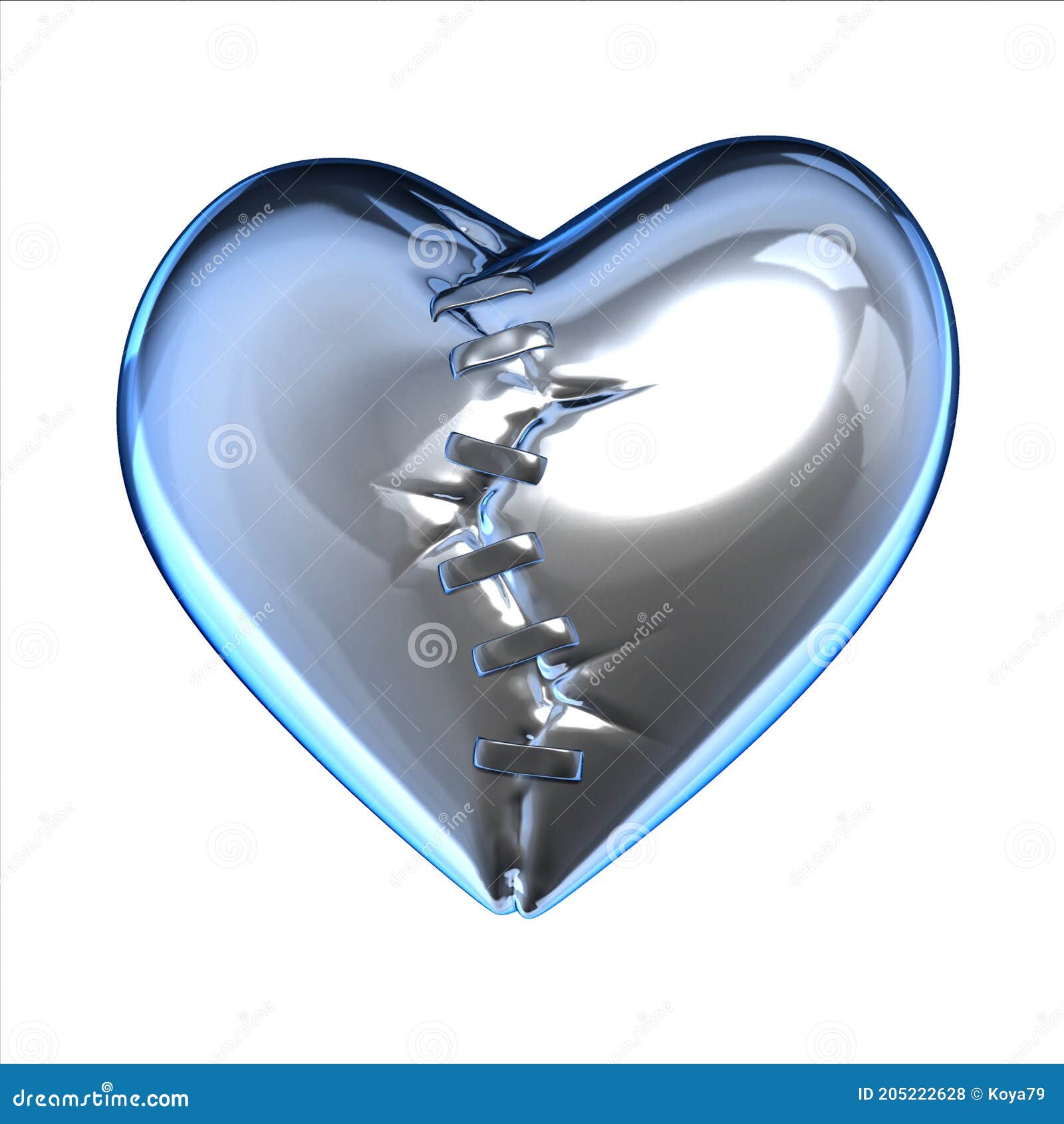 Broken Heart on White Background Stock Illustration - Illustration of ...