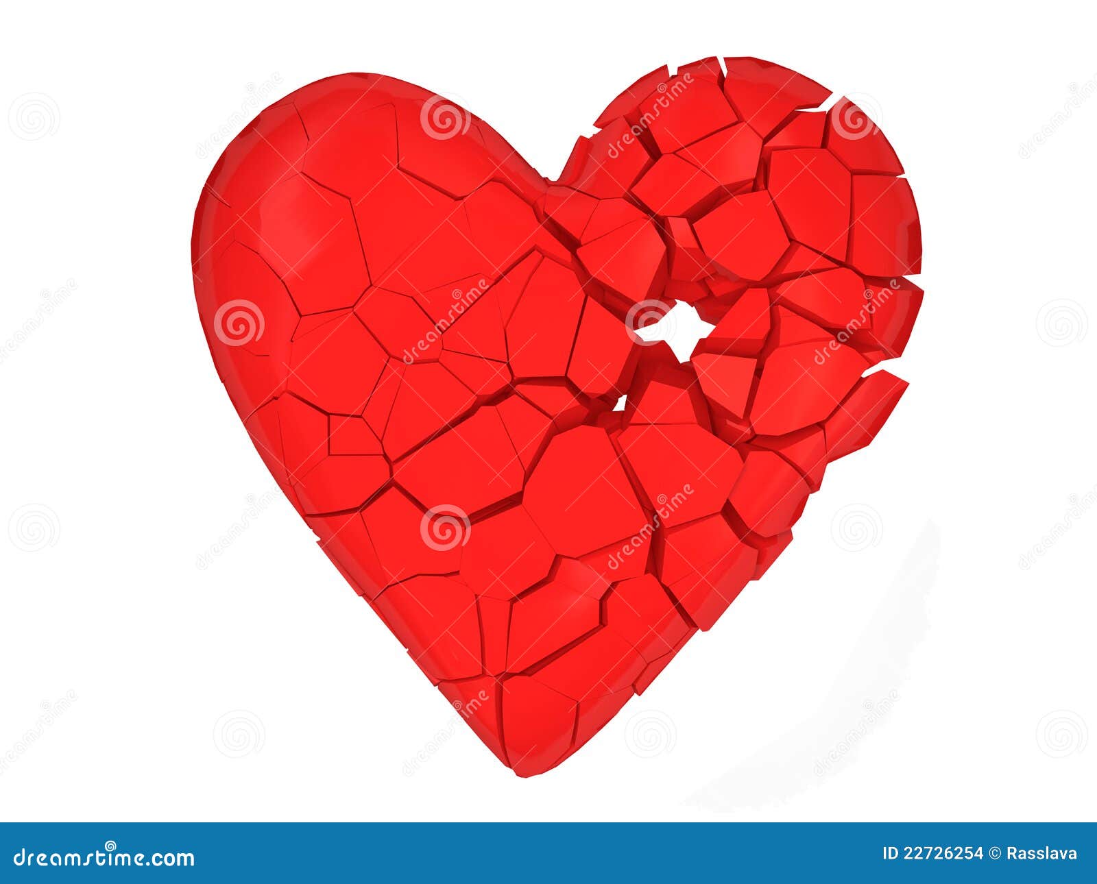 Broken Heart on White Background Stock Illustration - Illustration of ...