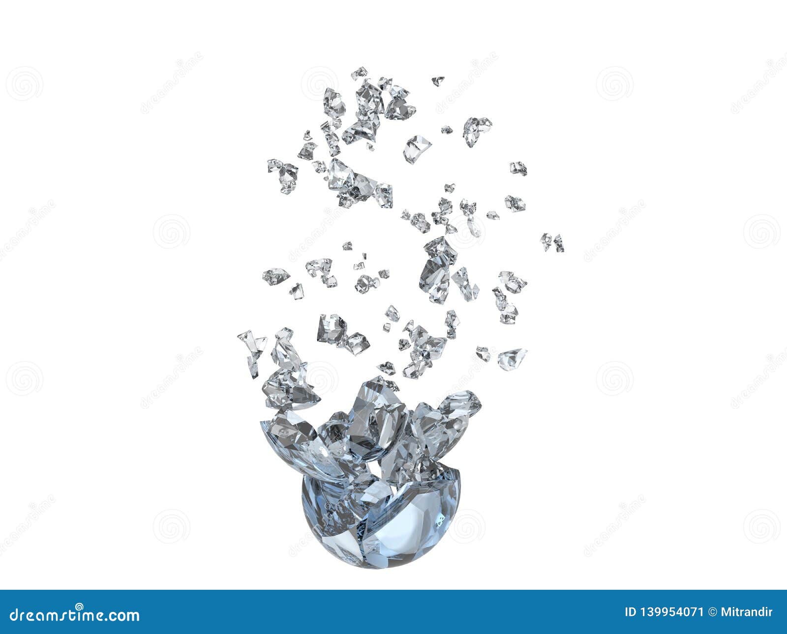 Broken Heavy Glass Ball - Pieces Flying through the Air Stock ...