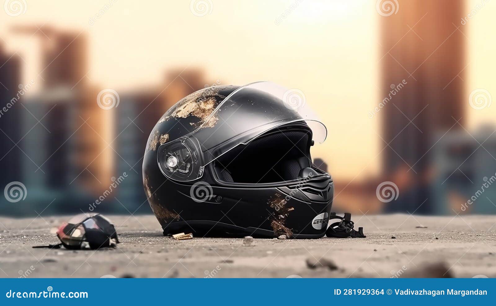Broken helmet stock illustration. Illustration of bike - 281929364