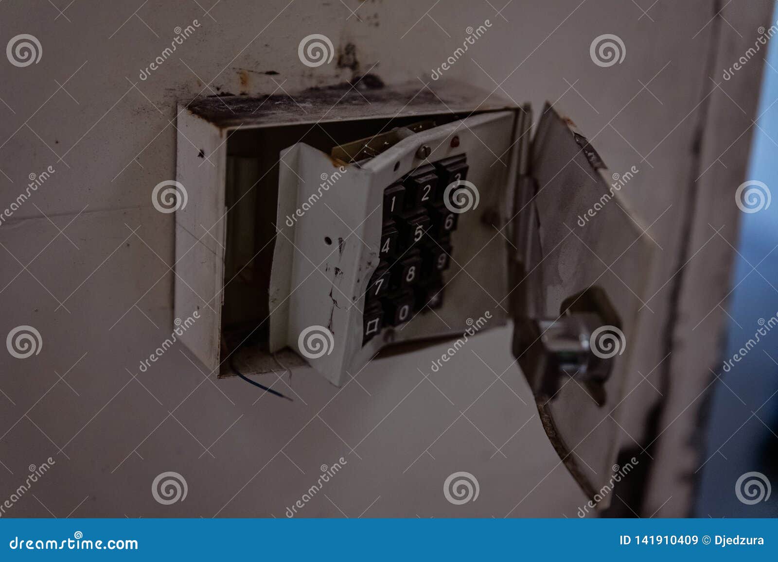 Broken home alarm system stock image. Image of secure - 141910409