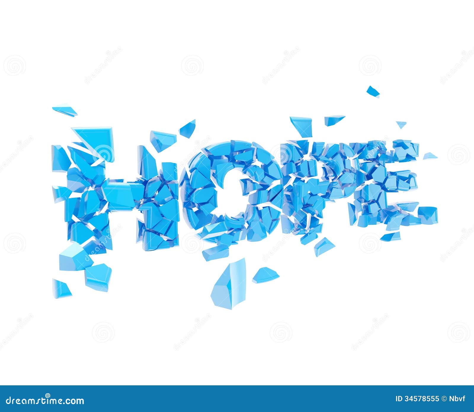 Broken Hope, Word Explode into Pieces Stock Illustration - Illustration ...