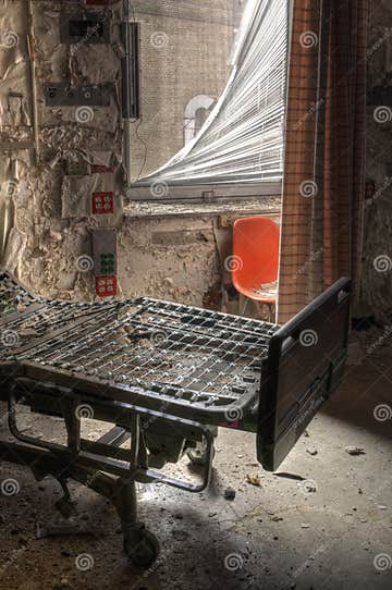 Broken Hospital Bed stock image. Image of deteriorated - 9182437