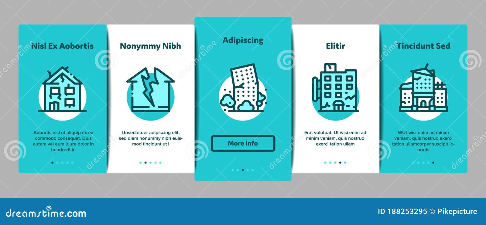 Broken House Building Minimal Infographic Banner Vector | CartoonDealer ...