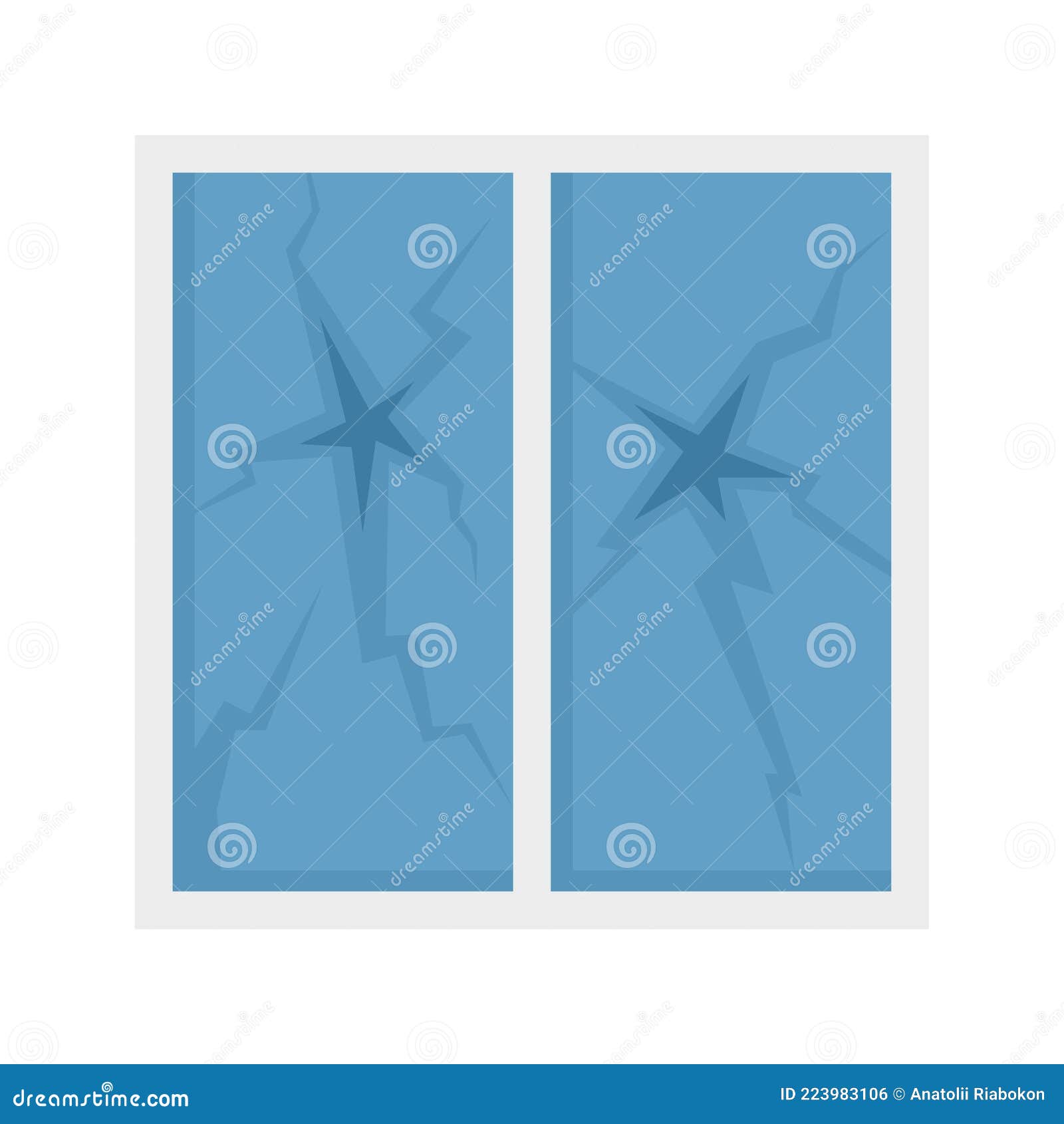 Broken House Window Icon Flat Isolated Vector Stock Vector ...