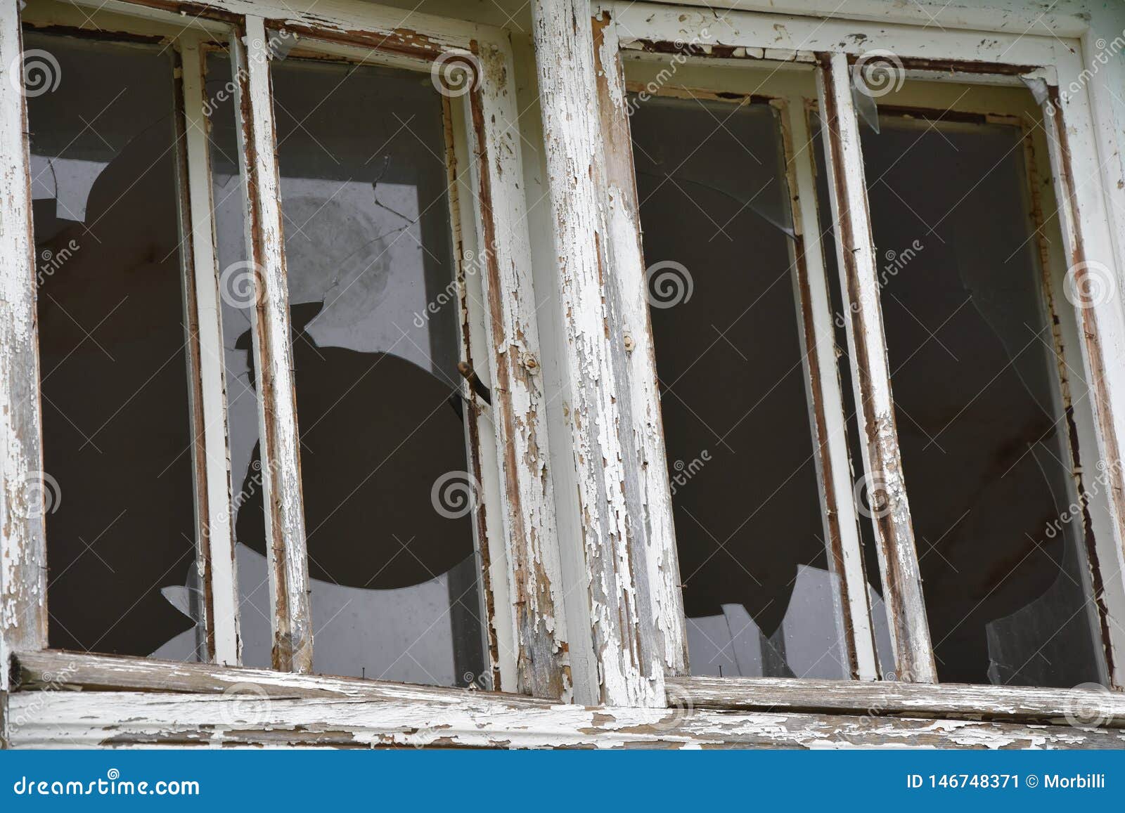 Broken House Windows, Closeup Stock Image - Image of creepy, concept ...