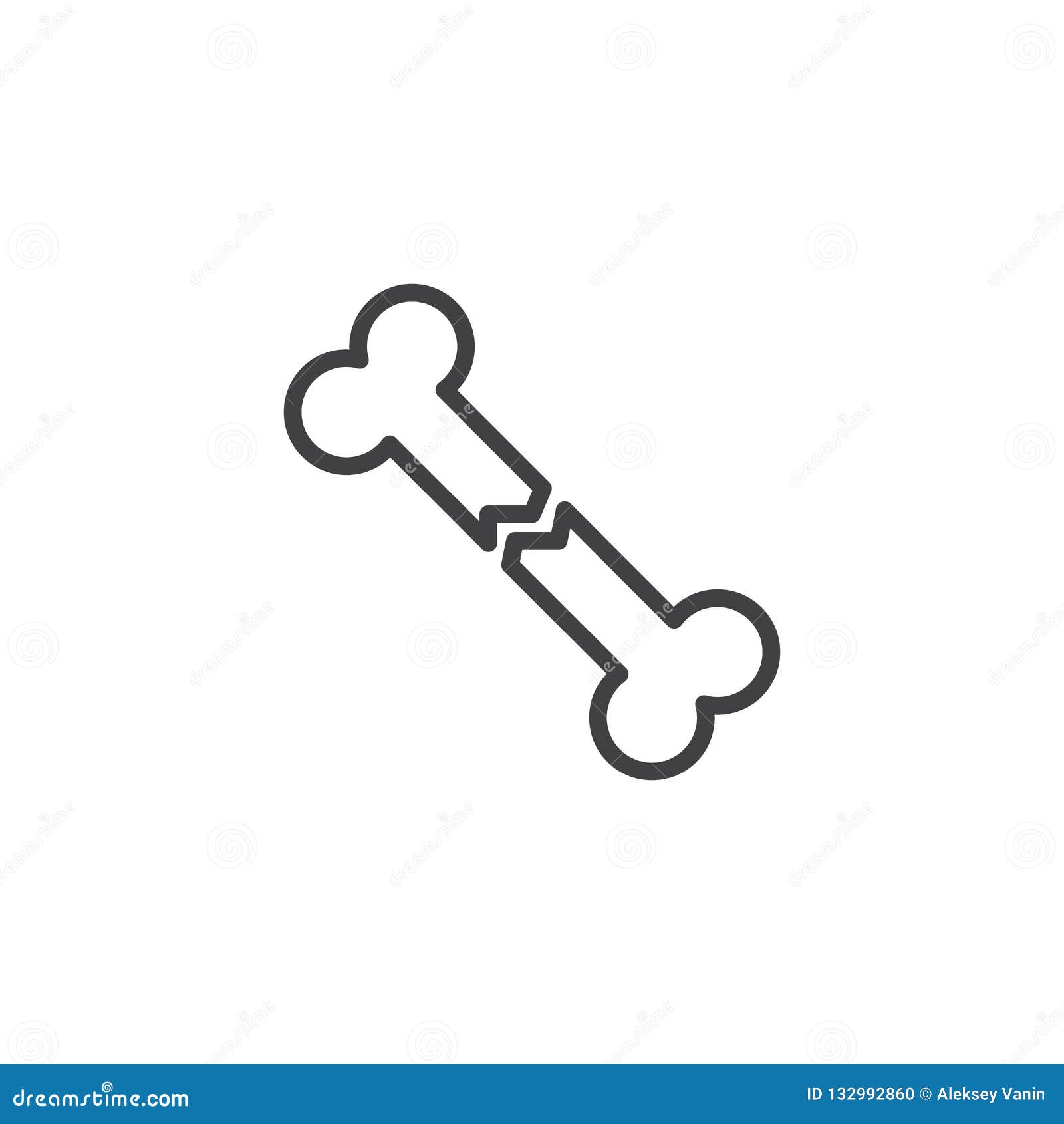 Broken Human Bone Outline Icon Stock Vector - Illustration of logo ...