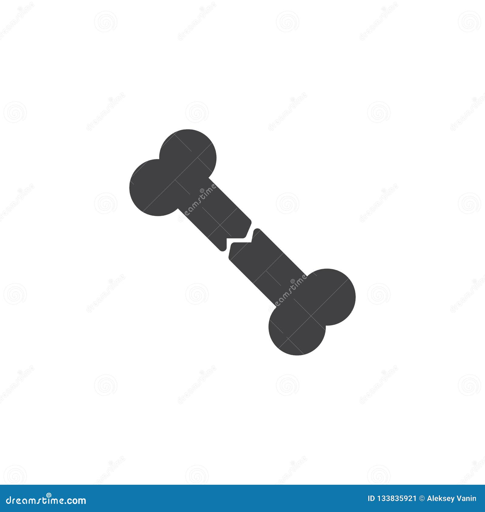 Broken Human Bone Vector Icon Stock Vector - Illustration of vector ...