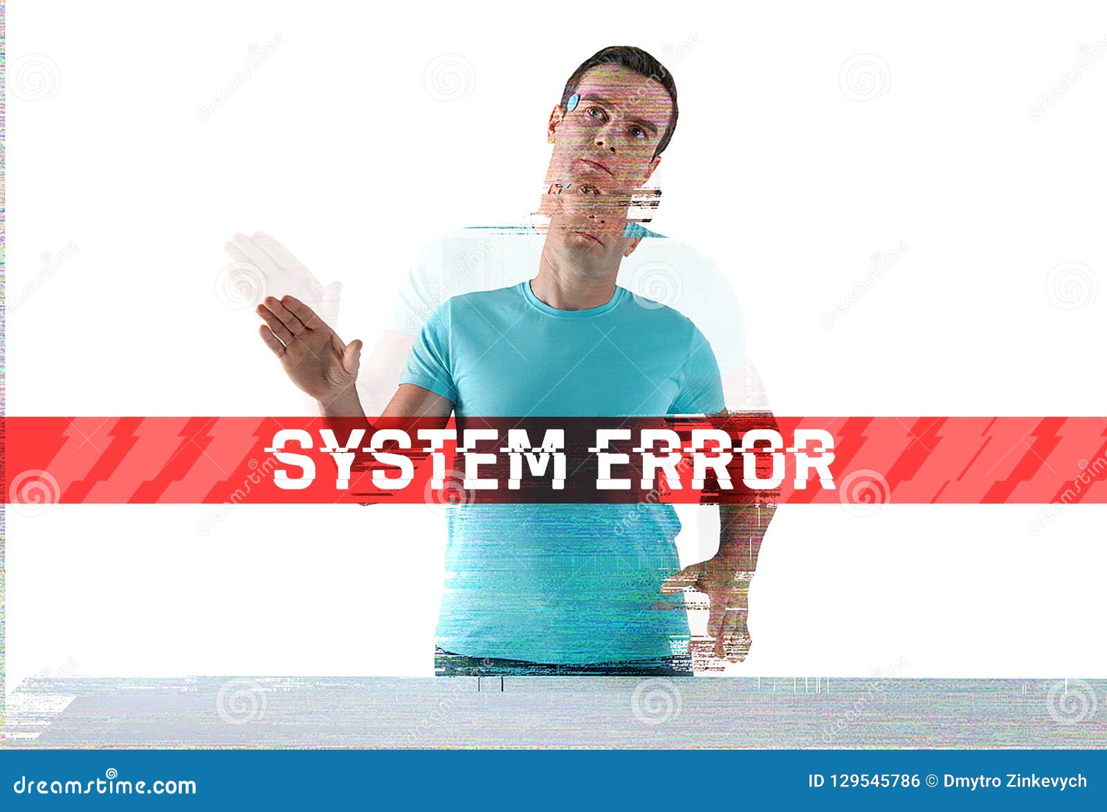 Broken Humanoid Having a System Error and Looking Bad Stock Photo ...