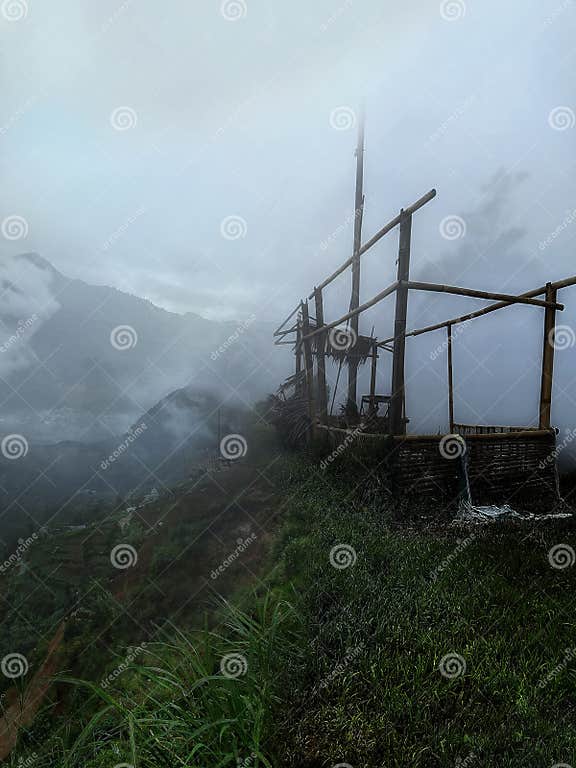 Broken Hut in Dieng Plateau Stock Image - Image of cloud, nature: 210955467
