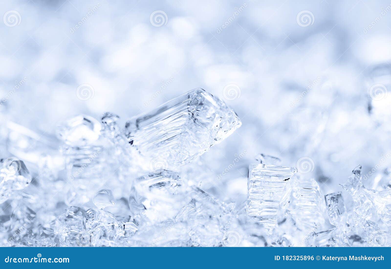 Broken Ice Cubes, Winter Background, Texture of Ice Crystals. Frozen ...