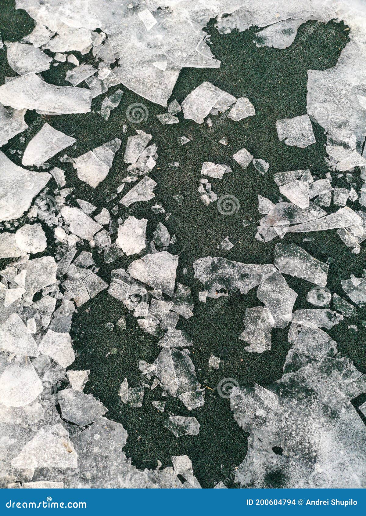 Broken Ice on the Ground As a Background Stock Photo - Image of ground ...