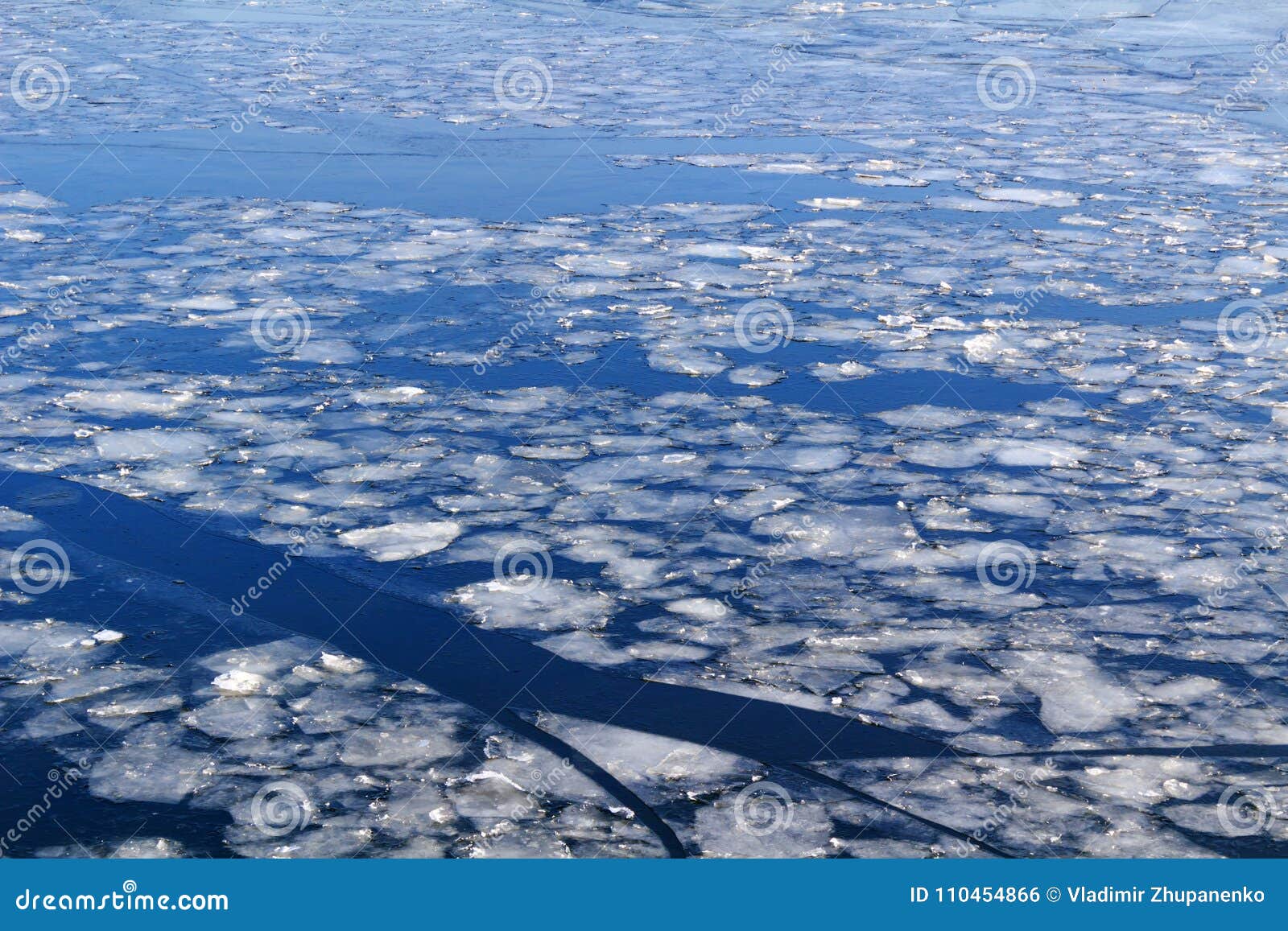 Broken Ice on the Surface of the River in Winter Stock Photo - Image of ...