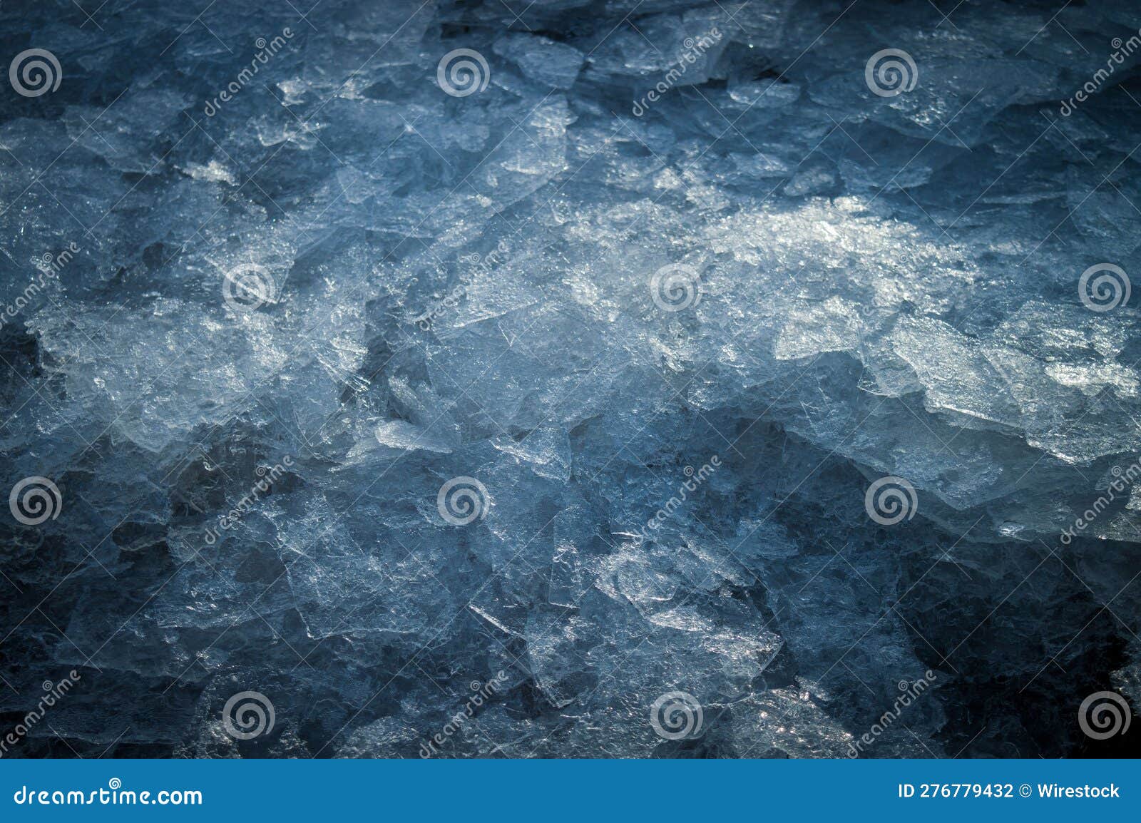 Broken Ice on the Surface of Water in Winter. Dark Abstract Back Stock ...