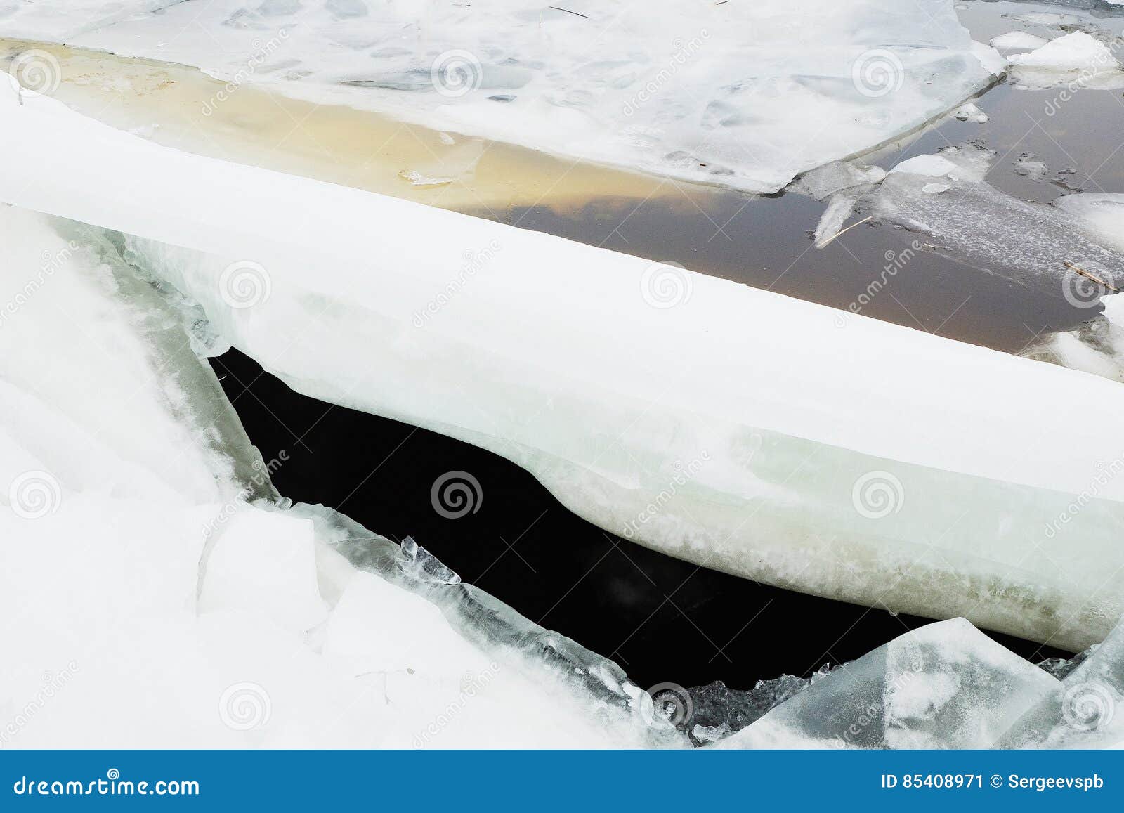 Broken ice after warming stock image. Image of cold, weather - 85408971