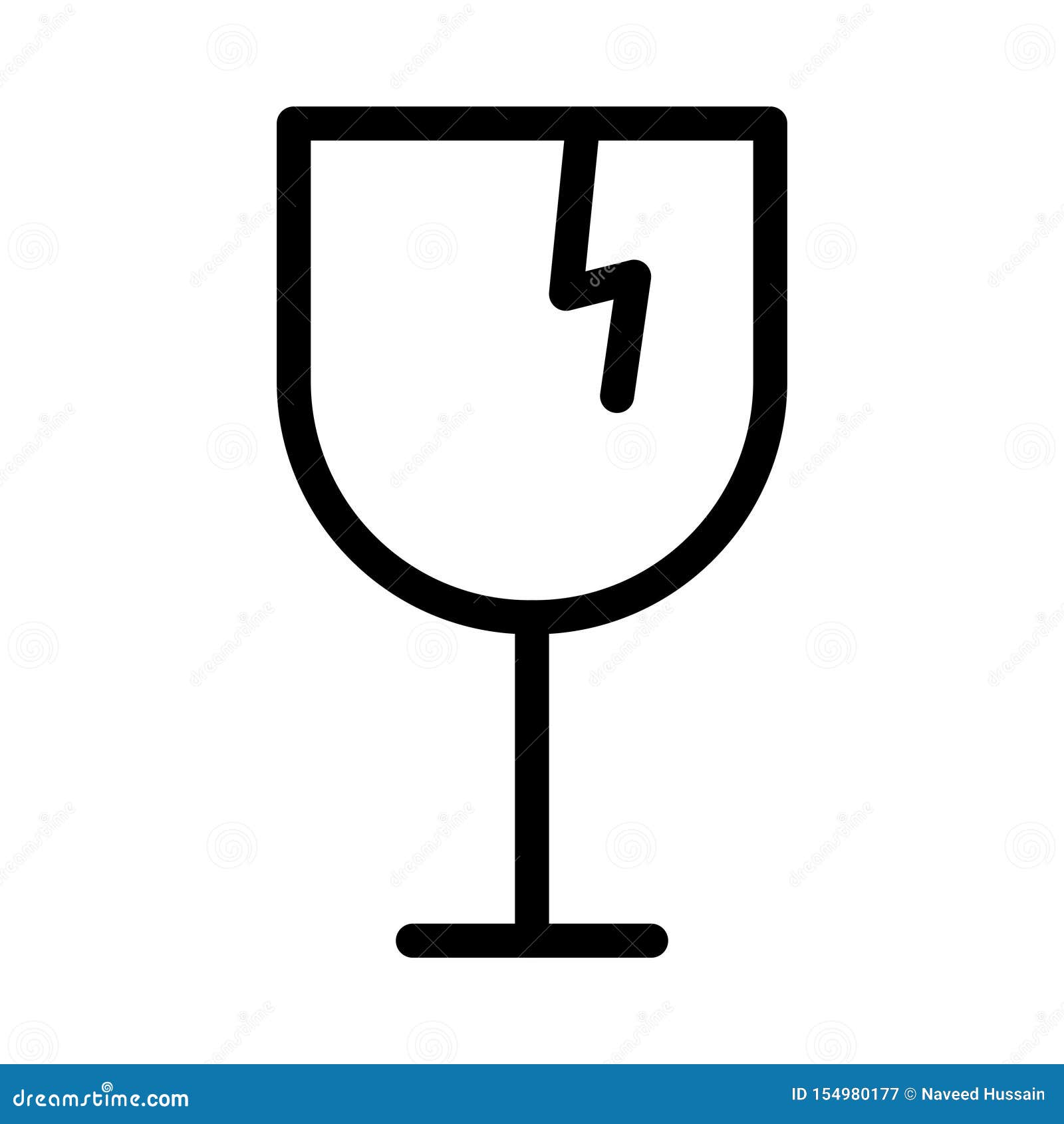 Broken Thin Line Vector Icon Stock Vector - Illustration of grunge ...