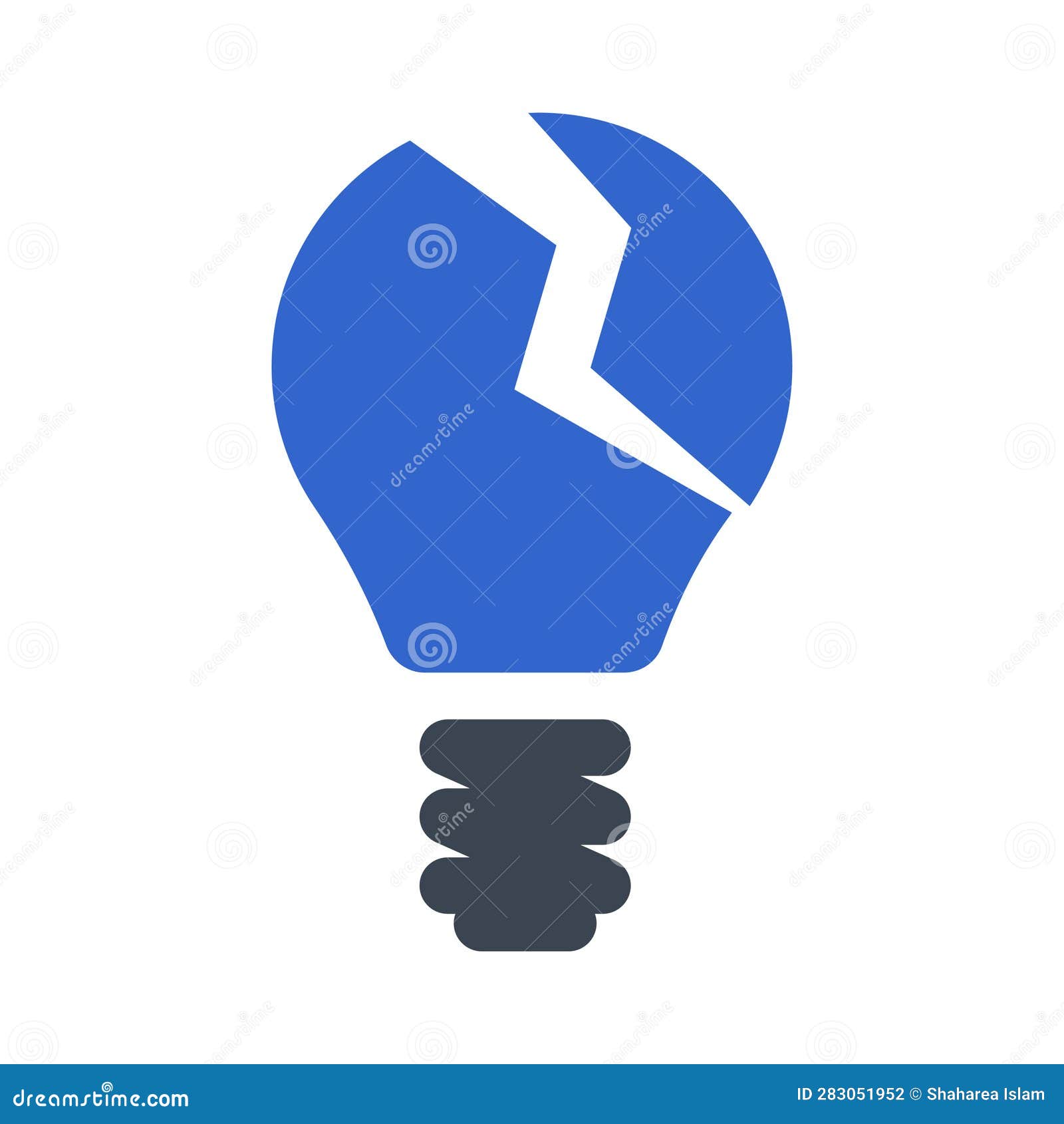 Broken idea icon stock vector. Illustration of bright - 283051952