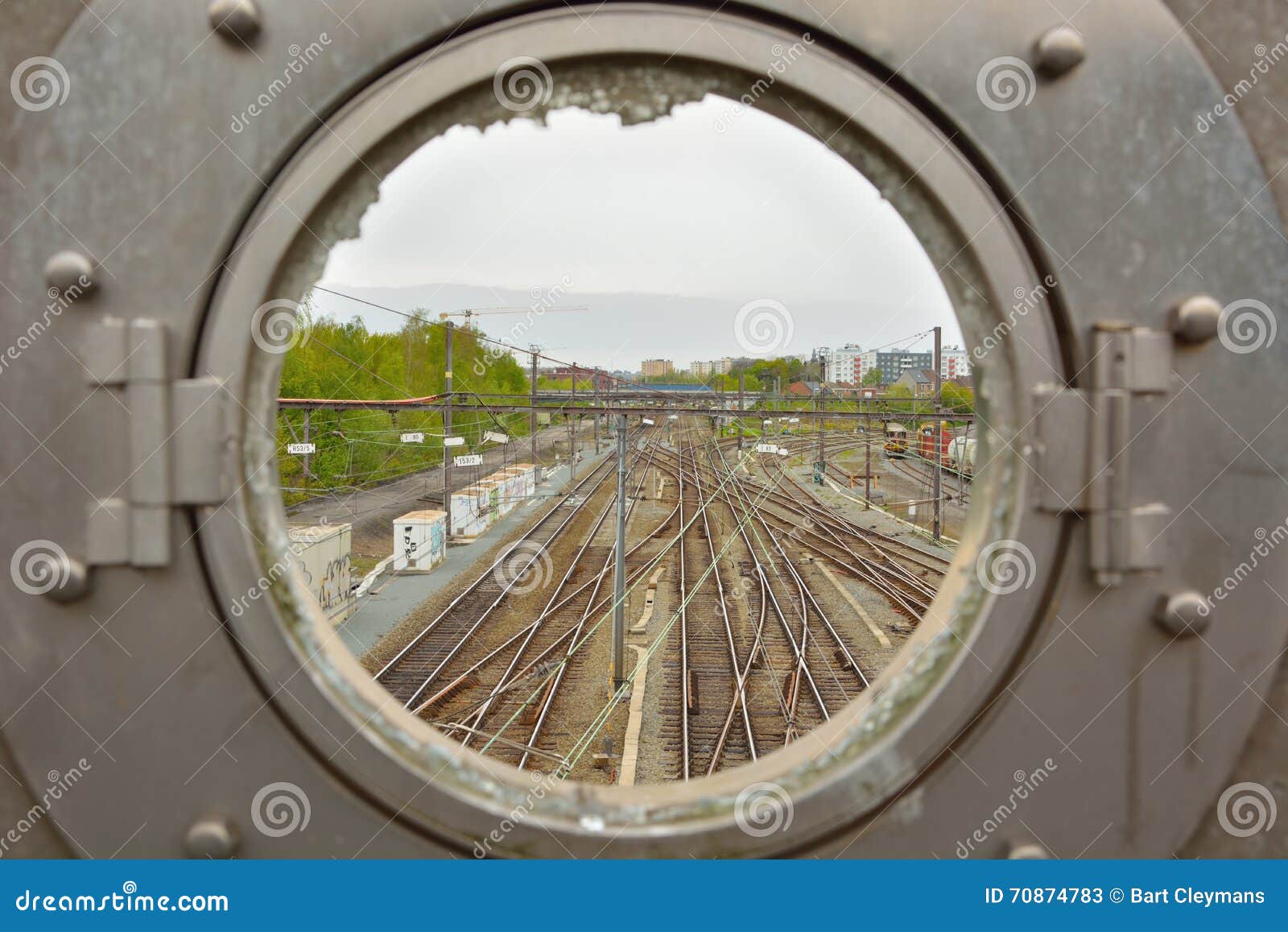Broken Industrial Window and Trainrails Stock Image - Image of window ...