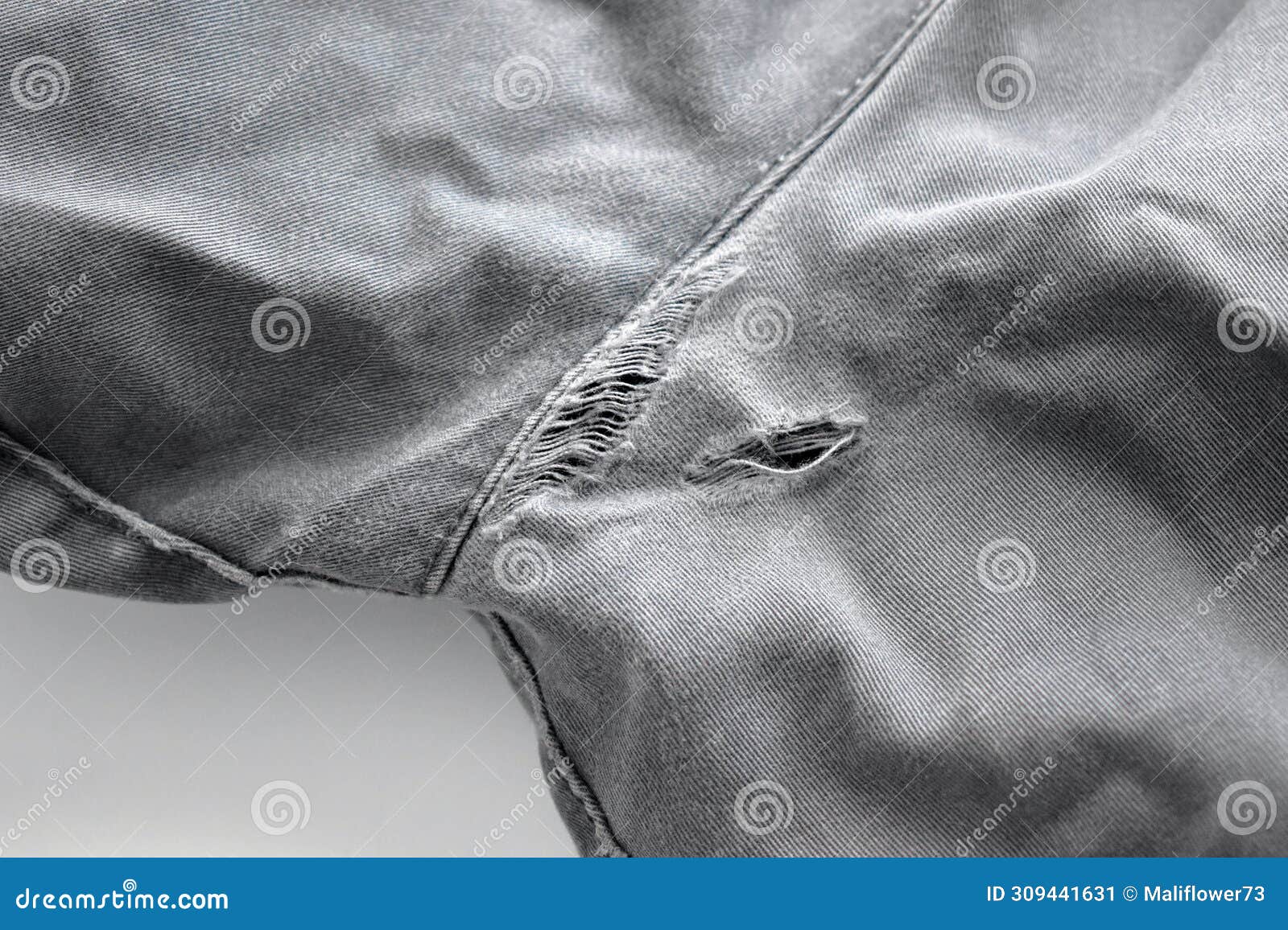 Broken Jeans on the Back Cracked with Hole at the Crotch. Stock Image ...