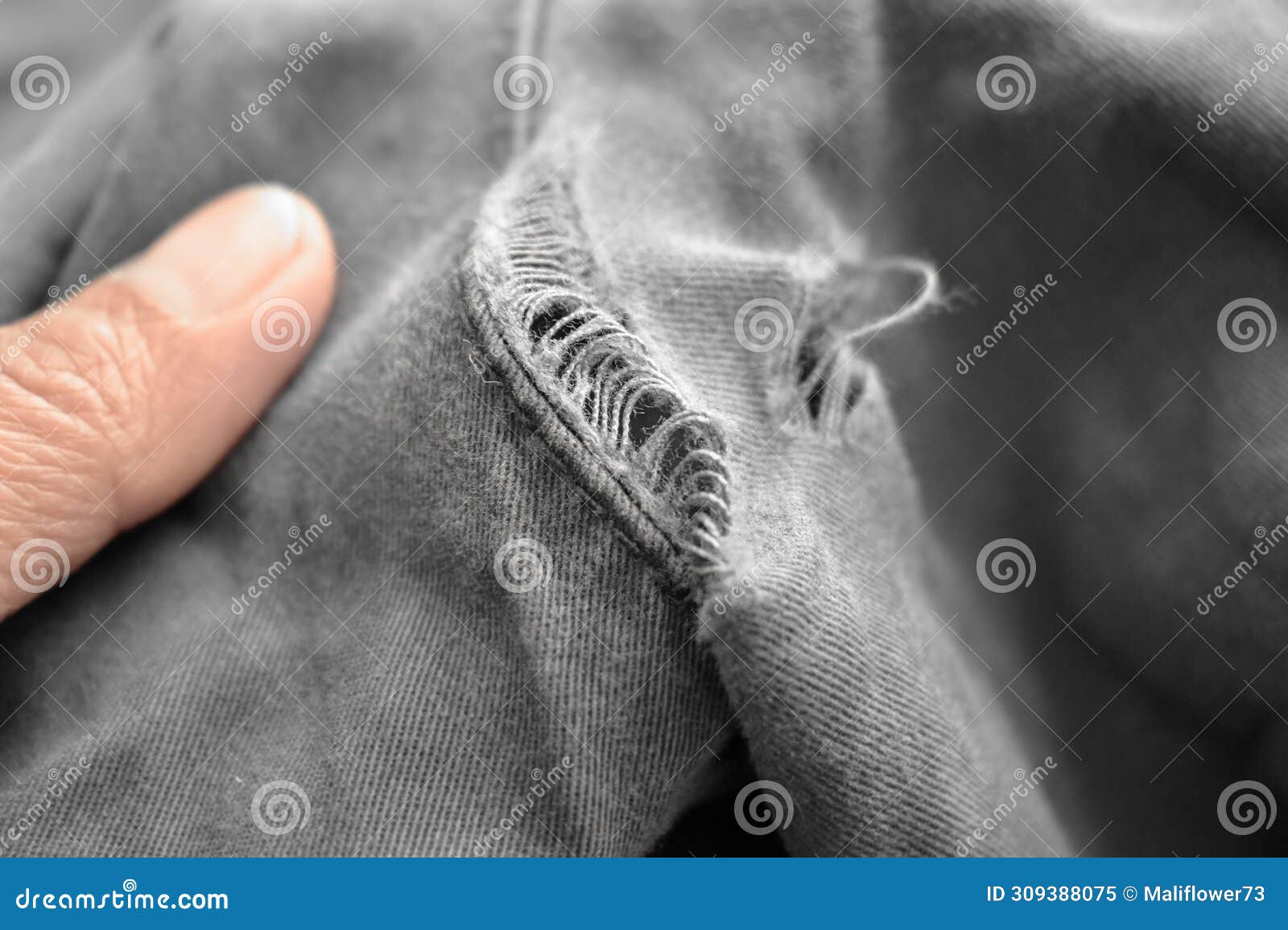 Broken Jeans on the Back Cracked with Hole at the Crotch. Stock Image ...