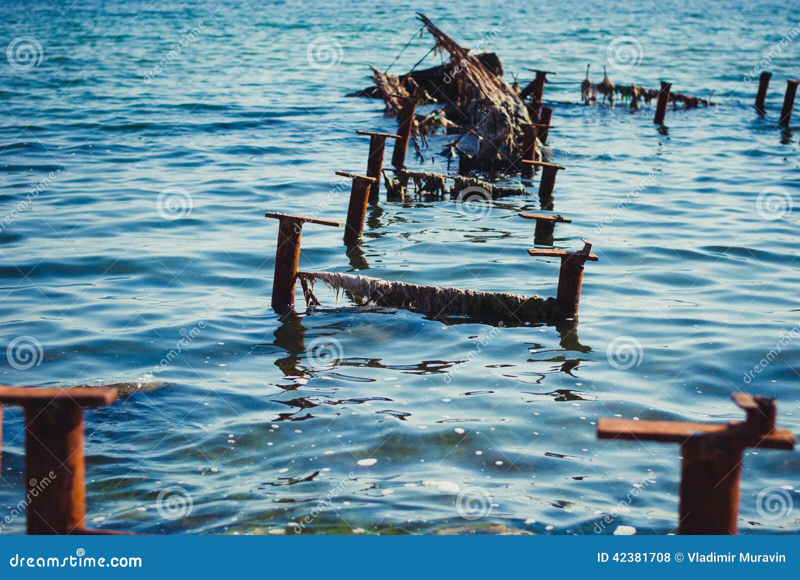 Broken jetty stock photo. Image of horizontal, broken - 42381708