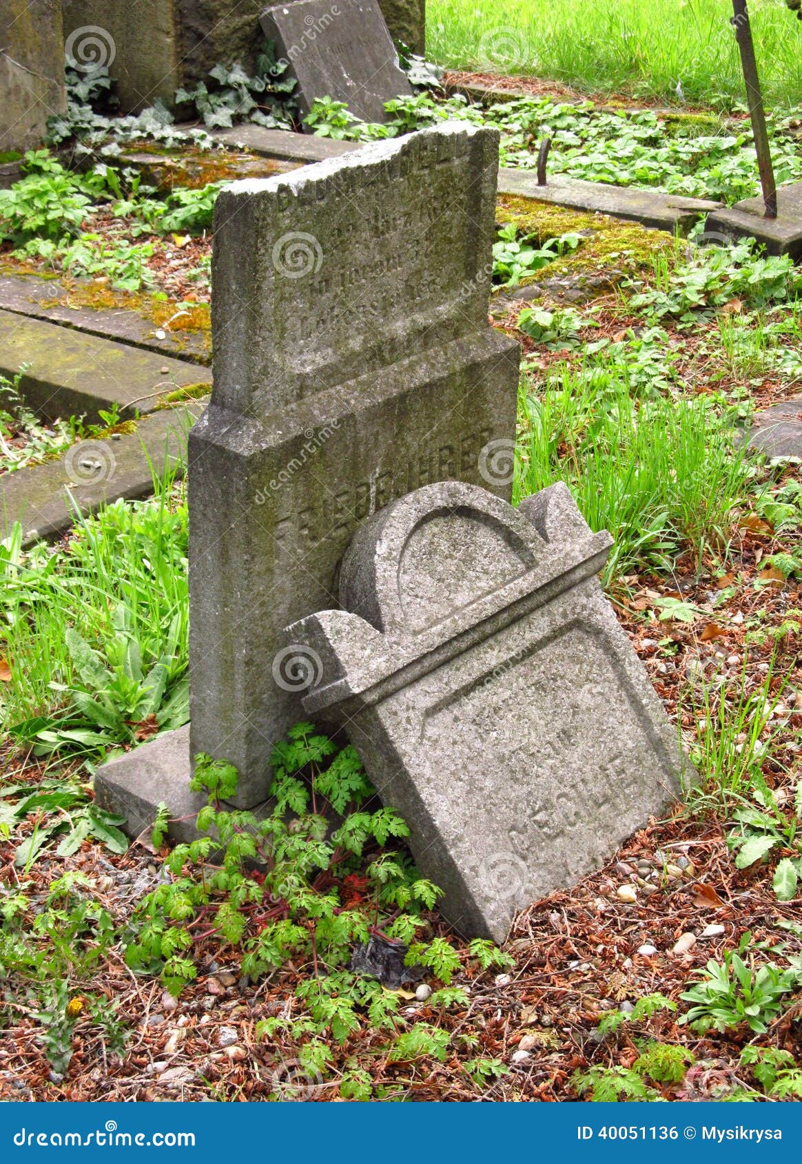 Broken jewish headstone stock photo. Image of damage - 40051136