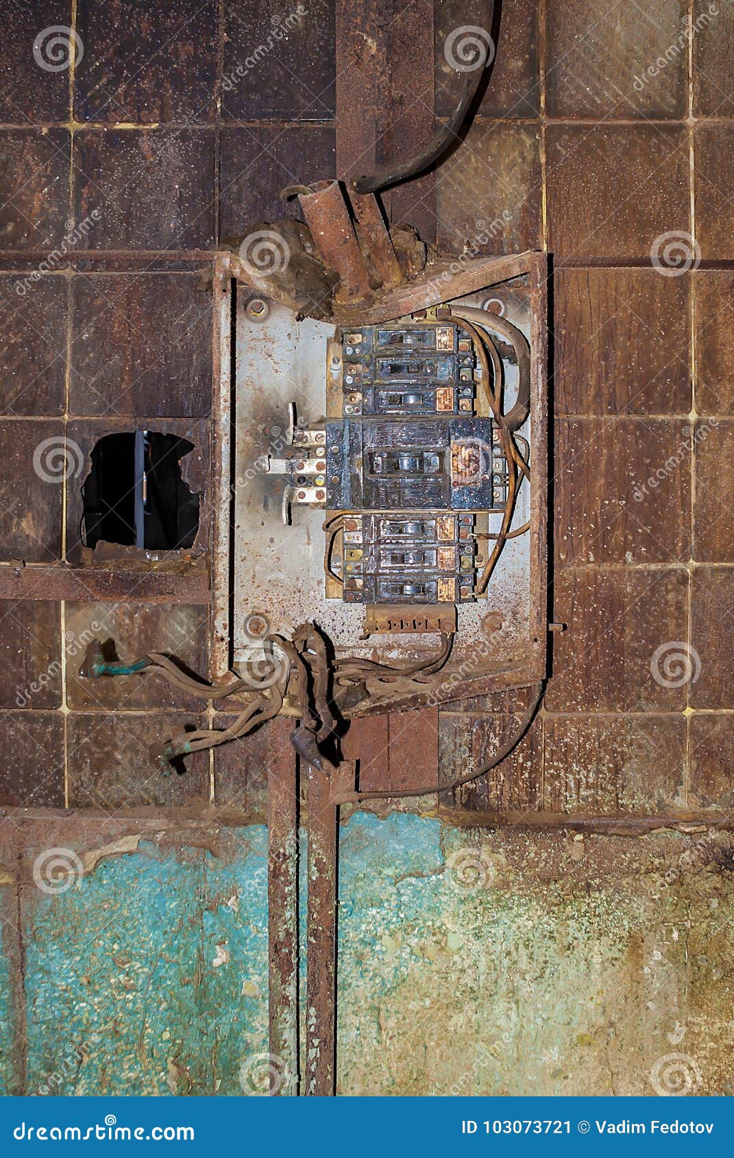 Broken junction box stock image. Image of closeup, rust - 103073721