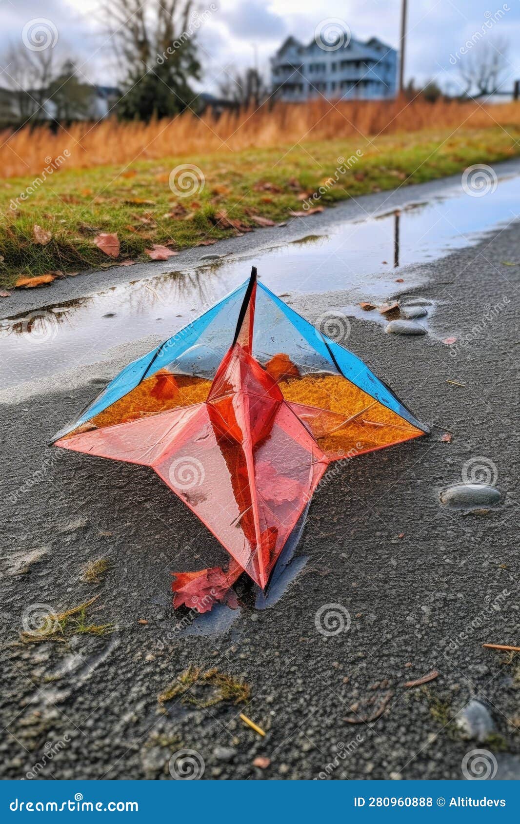 Broken Kite on the Ground, Symbol of Failure Stock Illustration ...