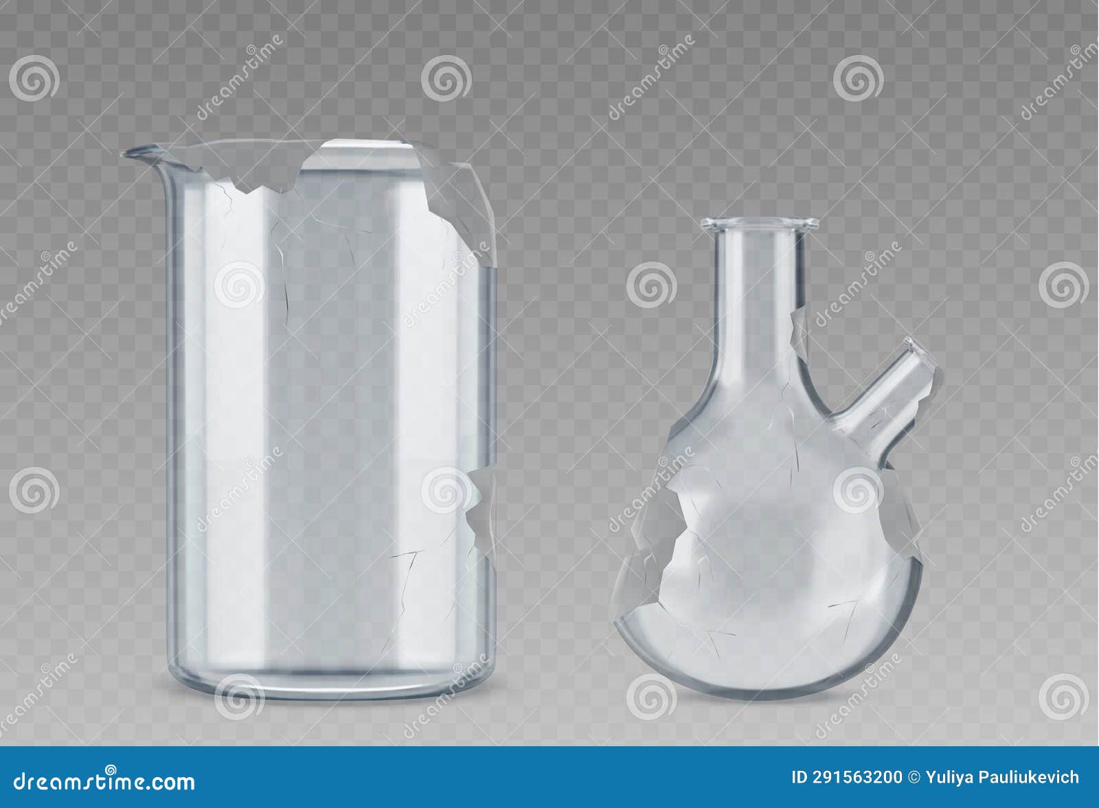 Broken Laboratory Flasks And Funnel Set Vector | CartoonDealer.com ...