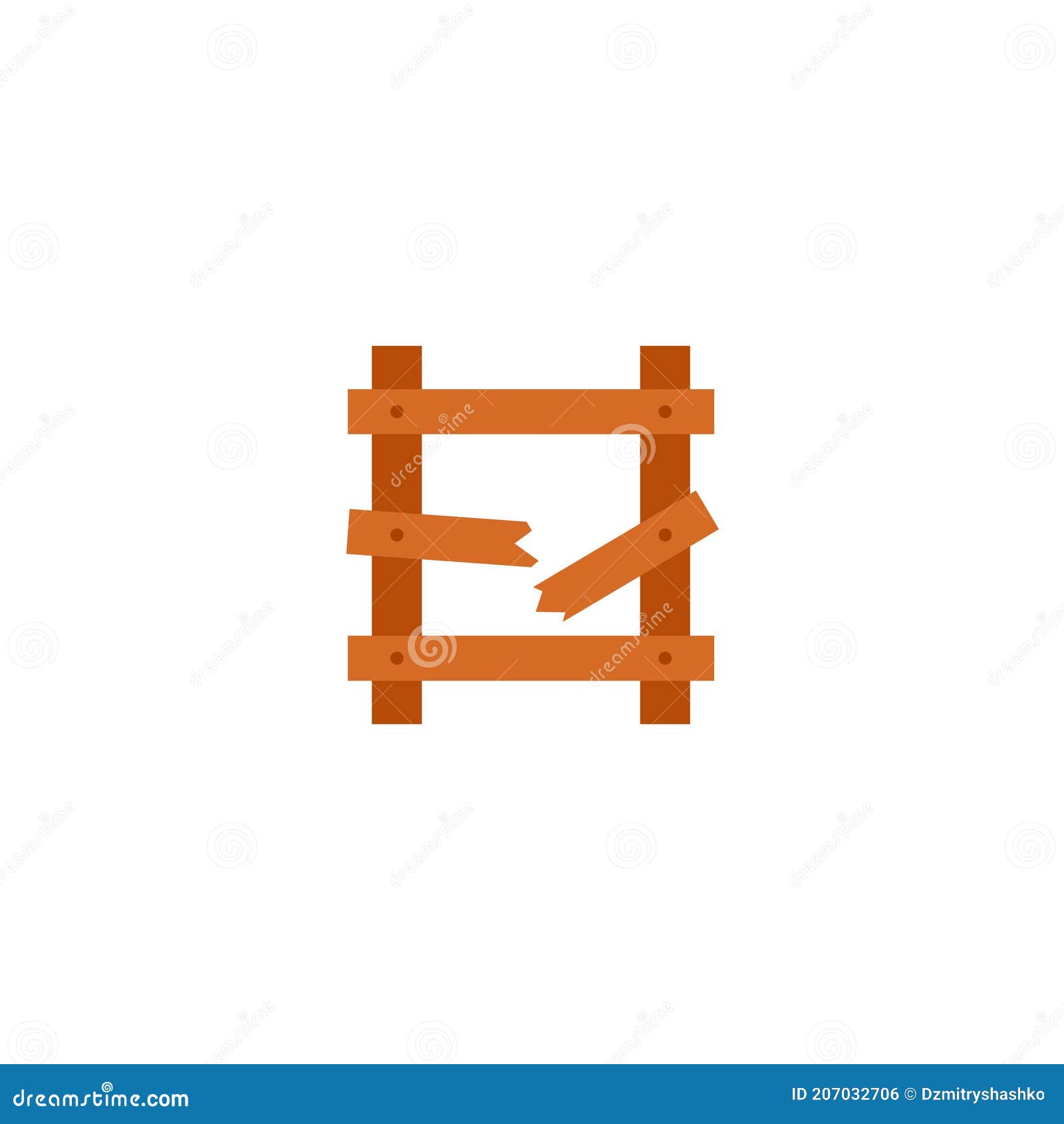 Broken ladder icon stock illustration. Illustration of fail - 207032706