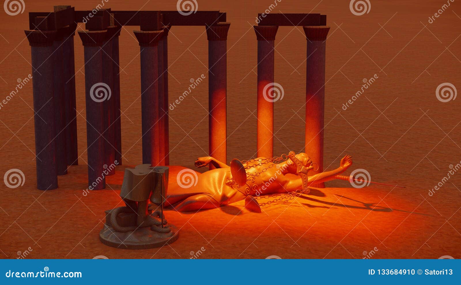 Broken Lady Of Justice 3d Rendering Stock Photography | CartoonDealer ...