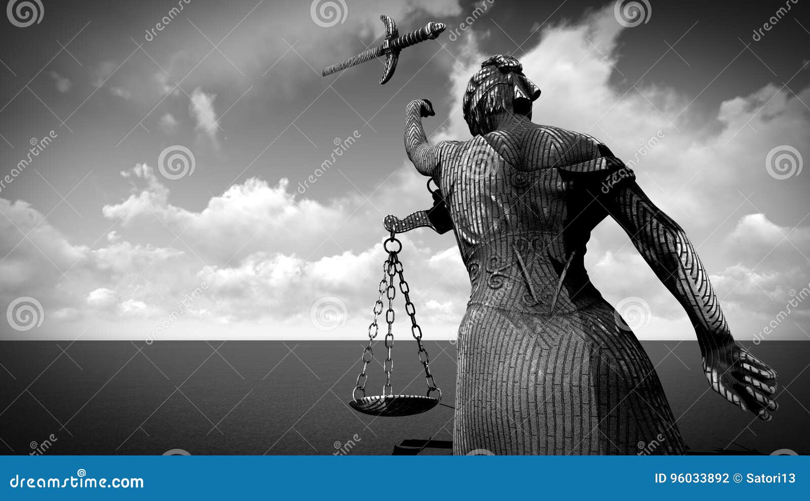 Broken Lady of Justice 3d Rendering Stock Photo - Image of broken ...