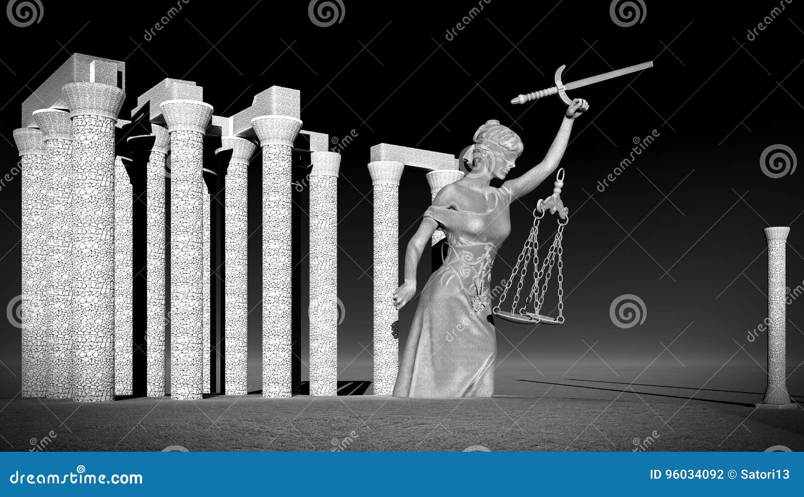 Broken Lady of Justice 3d Rendering Stock Photo - Image of lady ...