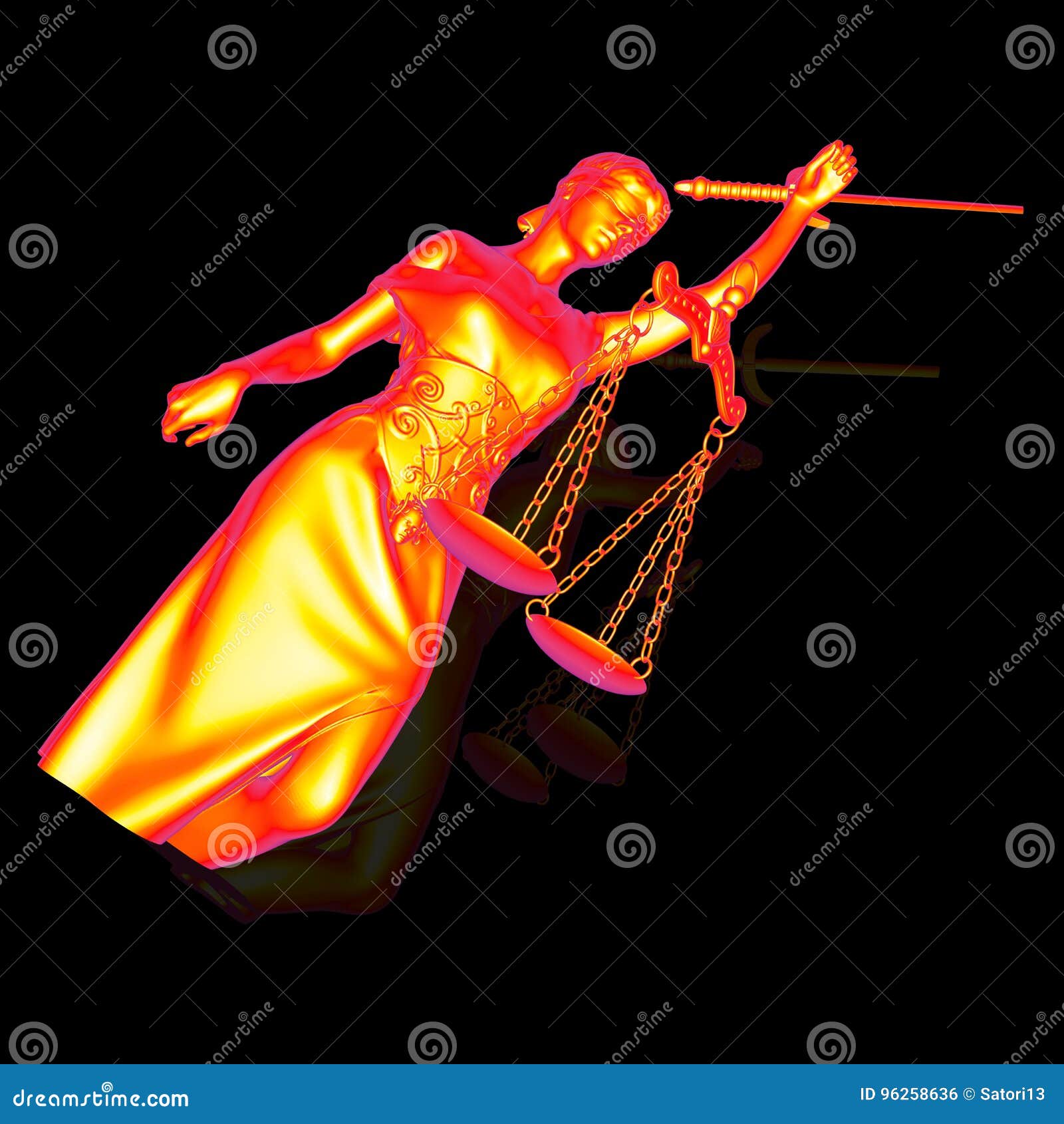 Broken Lady of Justice 3d Rendering Stock Illustration - Illustration ...