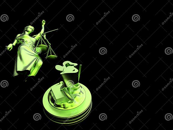 Broken Lady of Justice 3d Rendering Stock Illustration - Illustration ...
